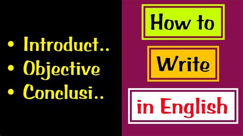 How To Write Introduction Objective Conclusion How To Write