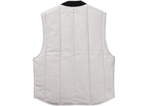 Supreme Dickies Leather Work Vest White Mens Fw23 Us
