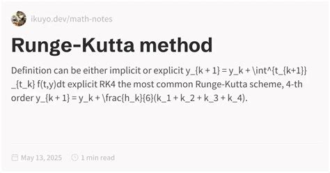 Runge Kutta Method
