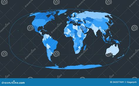World Map Waldo R Tobler`s Hyperelliptical Stock Vector