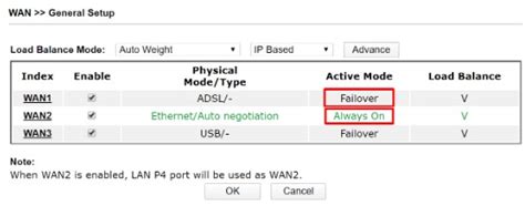 How To Set Up WAN As Primary And WAN As Secondary Gateway For Vigor DrayTek FAQ