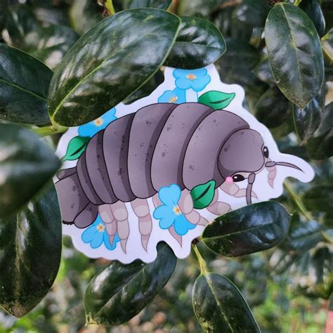 Cute Isopod Flower Vinyl Sticker Etsy