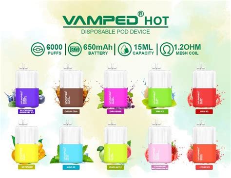 China Vape Factory Wholesale Vamped Hot 6000 Puffs 15ml 5 Nicotine