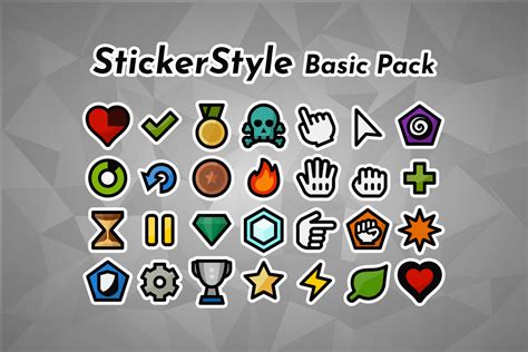Vector Sprites Cursors Stickerstyle Basic Pack Icons D