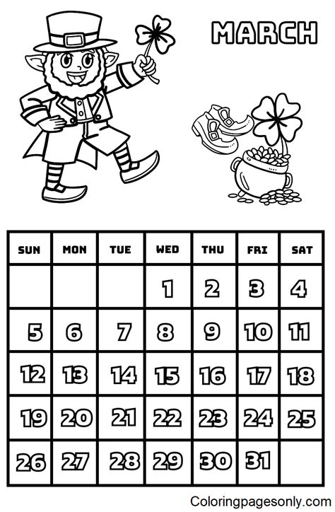 Calendário Para Colorir 2023 Braincp