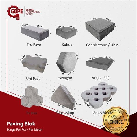 Jual Paving Blok Konblok Conblok Model Bata Cacing Hexagon Persegi Per