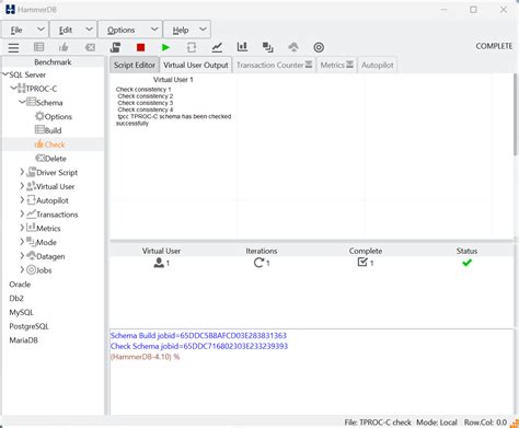 Hammerdb V New Features Schema And Consistency Checks Hammerdb Blog