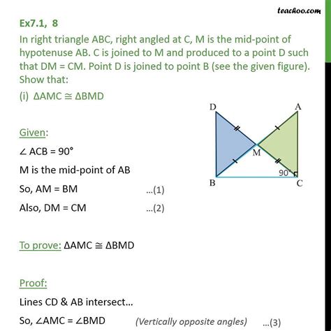 Ex 7 1 8 In Right Triangle ABC Right Angled At C M Is
