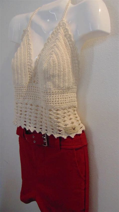 CROP TOP TEJIDO A CROCHET 100 ALGODÓN PEINADO TALLE 95 100 MY PUG