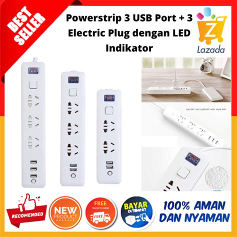 Bisa Cod Stop Kontak Usb Powerstrip Usb Port Electric Plug Dengan Led Indikator Stop
