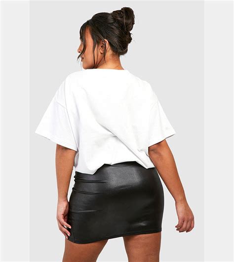 Buy Boohoo Wet Look High Waist Split Hem Mini Skirt In Black