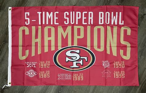 San Francisco 49ers Super Bowl Championship Flag 3x5 Ft Banner Man Cave New