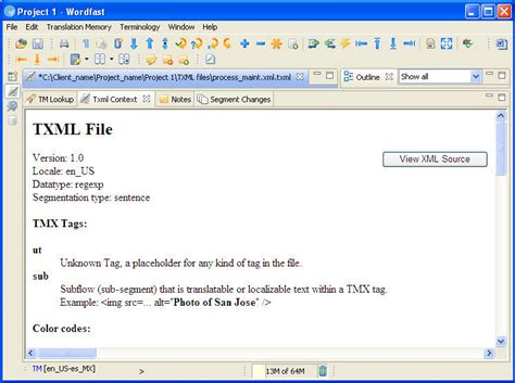 Viewing Txml Context