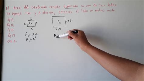 El Area Del Cuadrado Resulta Duplicado Si Uno De Sus Lados Se Agrega M