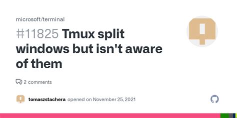 Tmux Split Windows But Isnt Aware Of Them · Issue 11825 · Microsoft