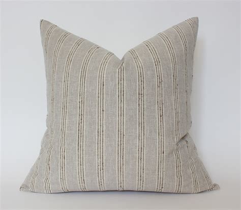 Neutral Pillow Cover Beige Striped Pillow Greige Cream Brown Throw