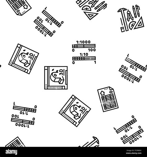 Engineer Construction Architect Vector Seamless Pattern Stock Vector