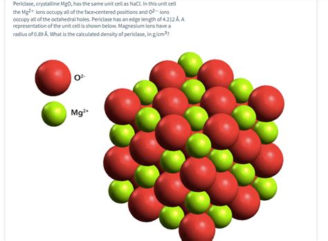 Solved Periclase Crystalline Mgo Has The Same Unit Cell As
