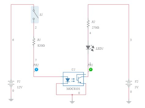 Opto Isolator Circuit Example Multisim Live