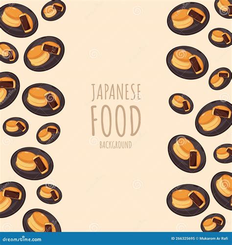 Cartoon Imagawayaki Japanese Food Frame Border Background Stock Vector