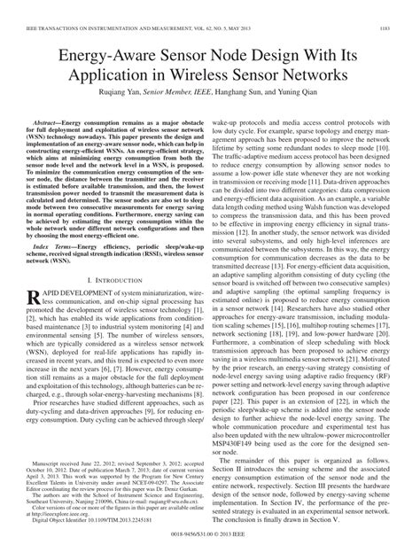 Pdf Energy Aware Sensor Node Design With Its Application In Wireless