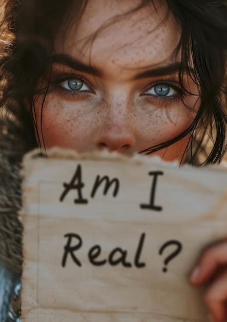 Premium AI Image Beautiful Girl Asking If She Is Real A Question On A