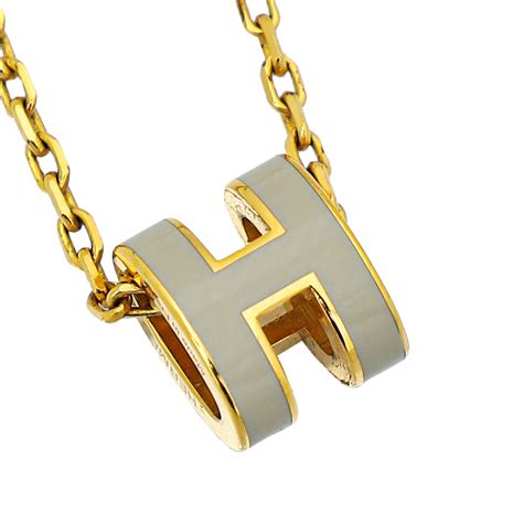 Hermes Blanc Mini Pop H Pendant Necklace The Closet