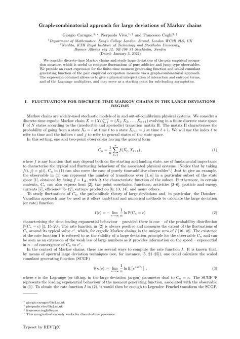 pdf graph combinatorial approach for large deviations of markov chains