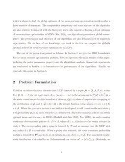 Global Algorithms For Mean Variance Optimization In Markov Decision