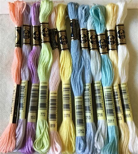 Dmc Floss Pastels Assortment 12 Pack Embroidery Thread Etsy