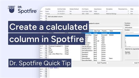Create A Calculated Column In Spotfire Youtube
