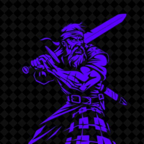 Premium Psd Png Scottish Highlander With A Claymore A Fierce