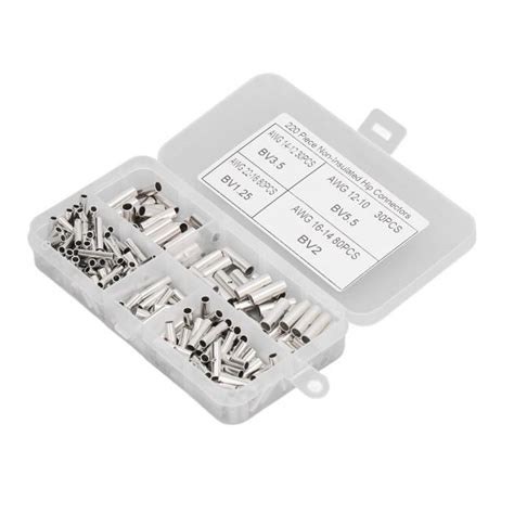 YOSOO Connecteur bout à bout non isolé 220 Pièces Connecteurs Bout à