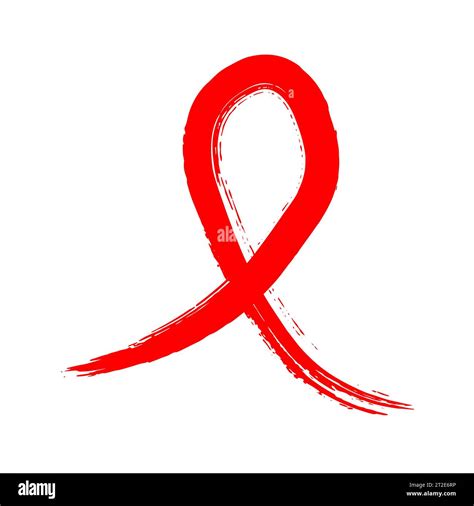 Hand Drawn Red Aids Hiv Ribbon Design Template To World Aids Day