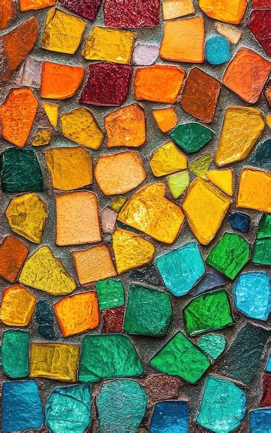 Multi Colored Mosaic Texture Premium Ai Generated Image
