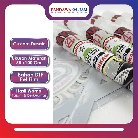 Jual Sablon Dtf Custom Print Satuan Dan Meteran Siap Press Setrika