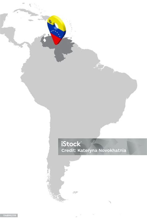 Stock Ilustrace Mapa Polohy Venezuely Na Mapě Jižní Amerika 3d