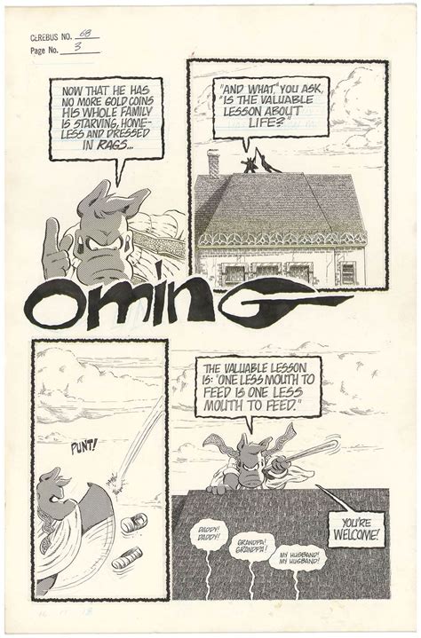 Cerebus 68 Pg 3 By Dave Sim And Gerhard 1984 In Rick Ws Cerebus Journey Comic Art Gallery Room