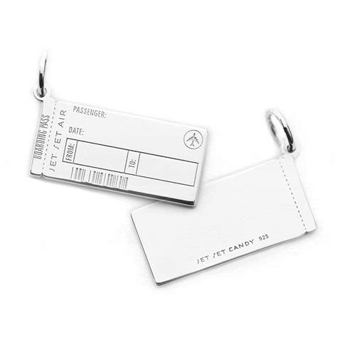 Boarding Pass Customizable Charm Silver Jet Set Candy