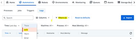 Logging Levels In Orchestrator Orchestrator Uipath Community Forum