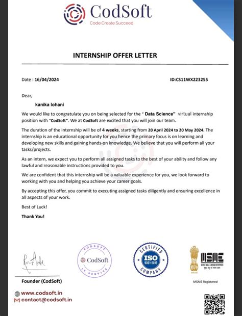 Kanika Lohani On Linkedin Codsoft Codsoft