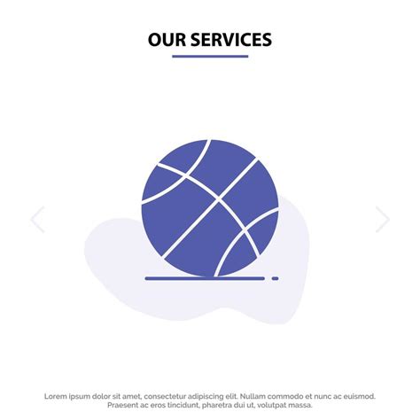 Our Services Ball Sports Game Education Solid Glyph Icon Web Card
