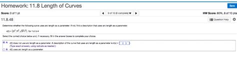 Solved Determine Whether The Following Curve Uses Arc Length Chegg