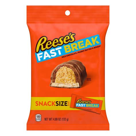 Reeses Fast Break Chocolate Peanut Butter And Nougat Snack Size Candy