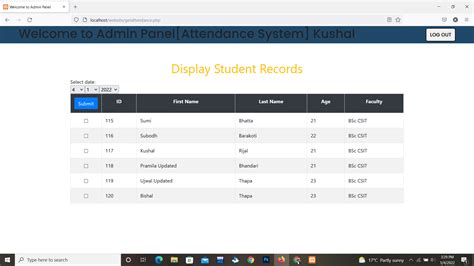 Github Kushalrijal7attendancesystem