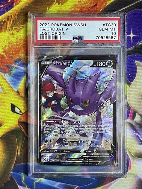 Pokemon SWSH Lost Origin Crobat V FA Ultra Rare TG TG GEM MINT PSA Values MAVIN