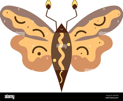 Isolated Colored Cute Moth Sketch Character Vector Stock Vector Image