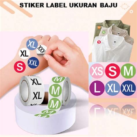 Jual Stiker Label Huruf Sticker Tempel Bulat Size Ukuran Baju Pakaian