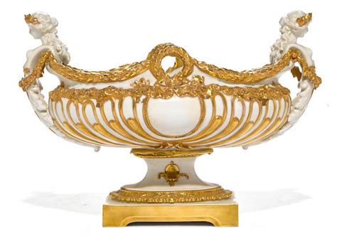 Bonhams A German Porcelain Gilt Decorated Figural Oval Jardinière