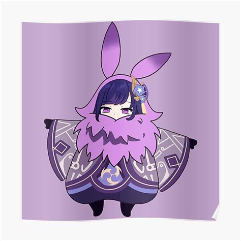 Póster Genshin Impact Chibi RAIDEN SHOGUN MAGO DEL ABISMO ELECTRO de NathanDoodles Redbubble